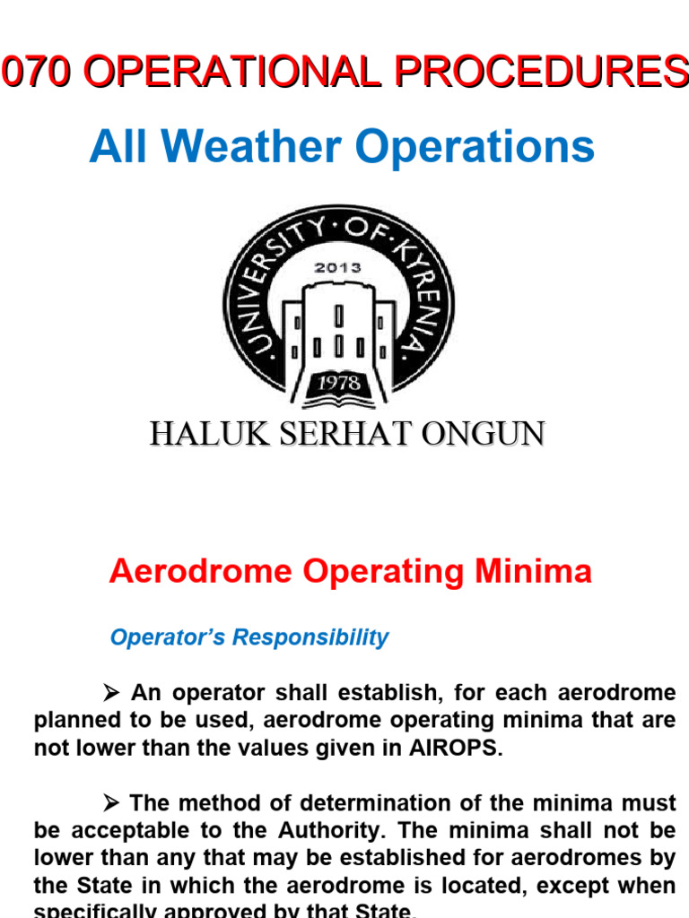 5 ops- All Weather Operations | PDF