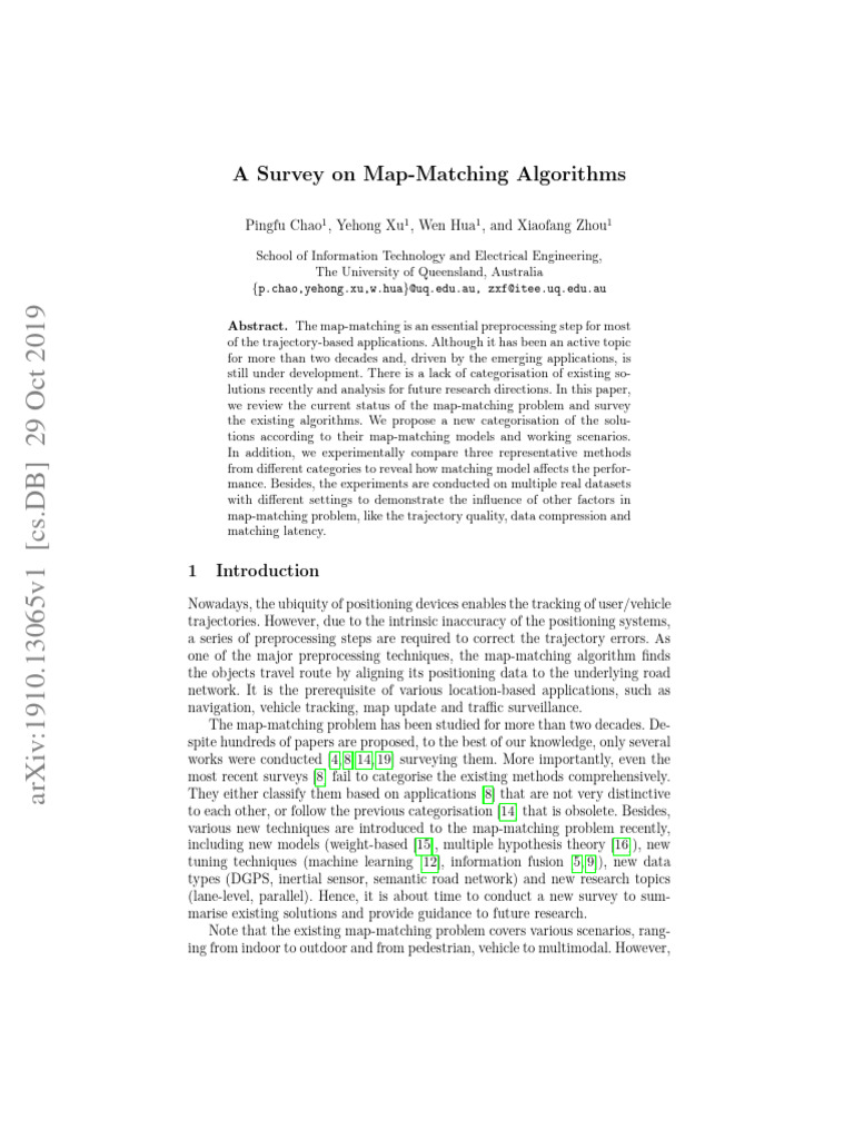 A Survey On Map-Matching Algorithms | PDF | Applied Mathematics