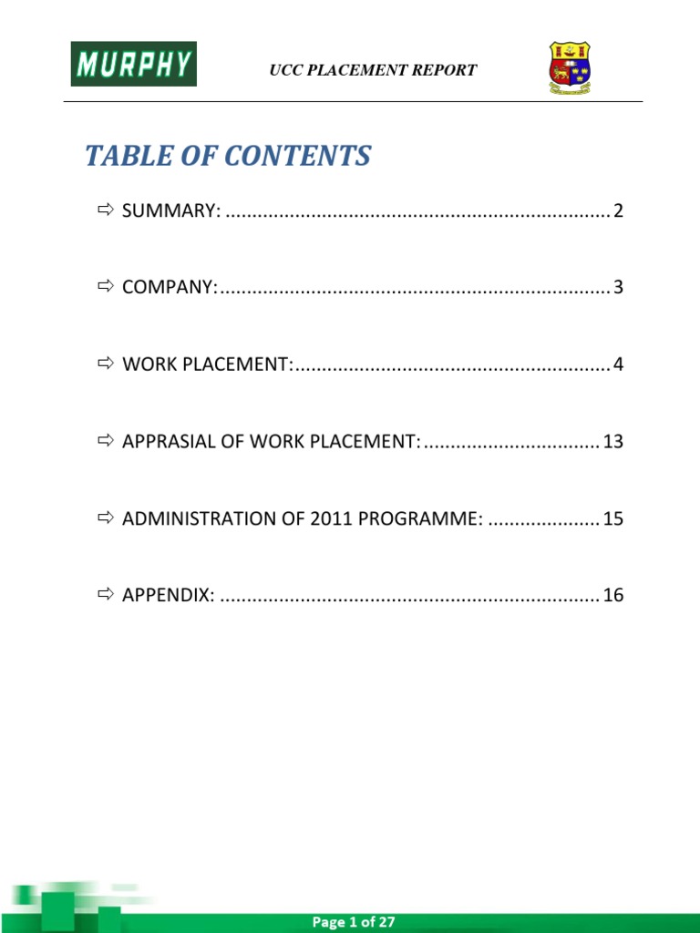 Ucc Placement Report: Page 1 of 27 | PDF | Cable | Duct (Flow)