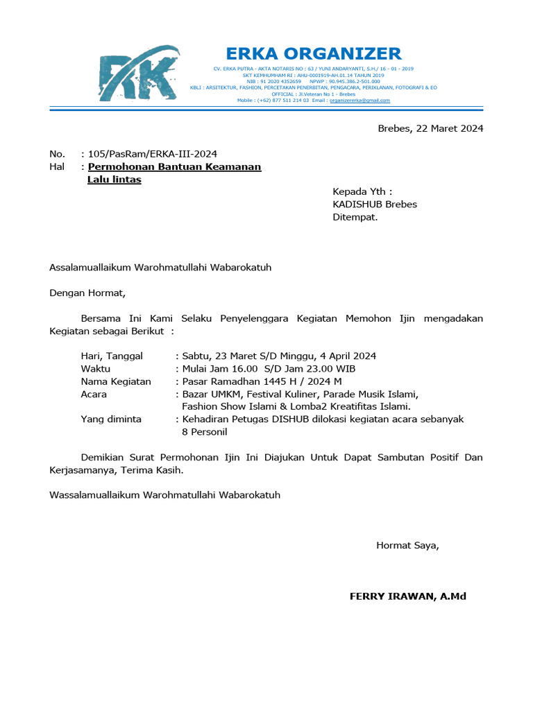 Cv. Erka Putra Kadishub | PDF