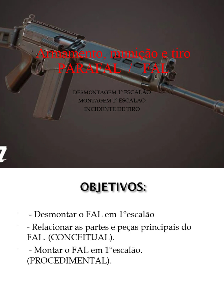 Desmontagem e Montagem do FAL 762 | PDF | Armas de fogo | Carregador ...