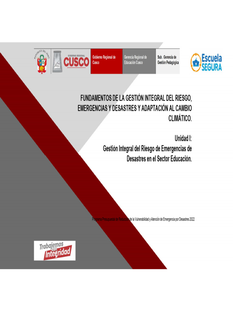 GIRED en El Sector Educacion Unidad 1 | PDF | Reducción de Desastres