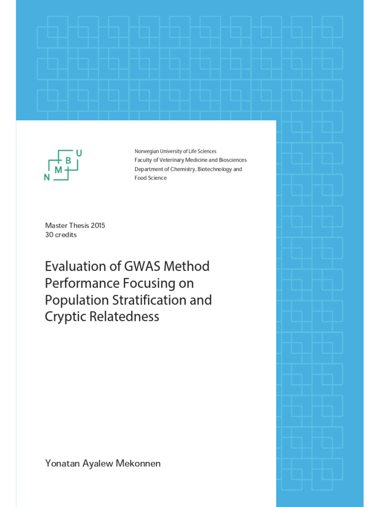 Master Thesis-Yonatan Ayalew Mekonnen | PDF | Genome Wide Association Study | Single Nucleotide ...