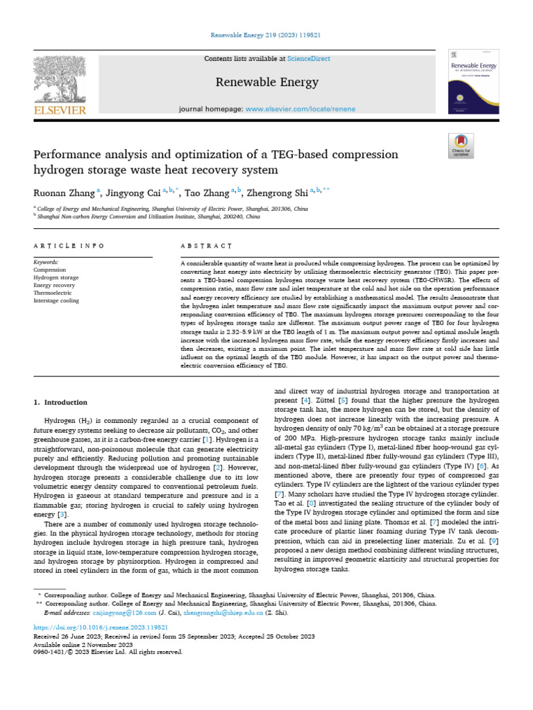 Performance Analysis and Optimization of A TEG-based Compression ...