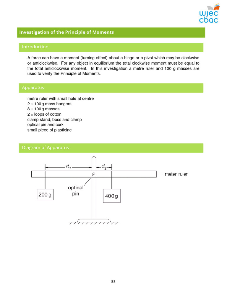 Principle of Moments Experiment | PDF | Accuracy And Precision | Experiment