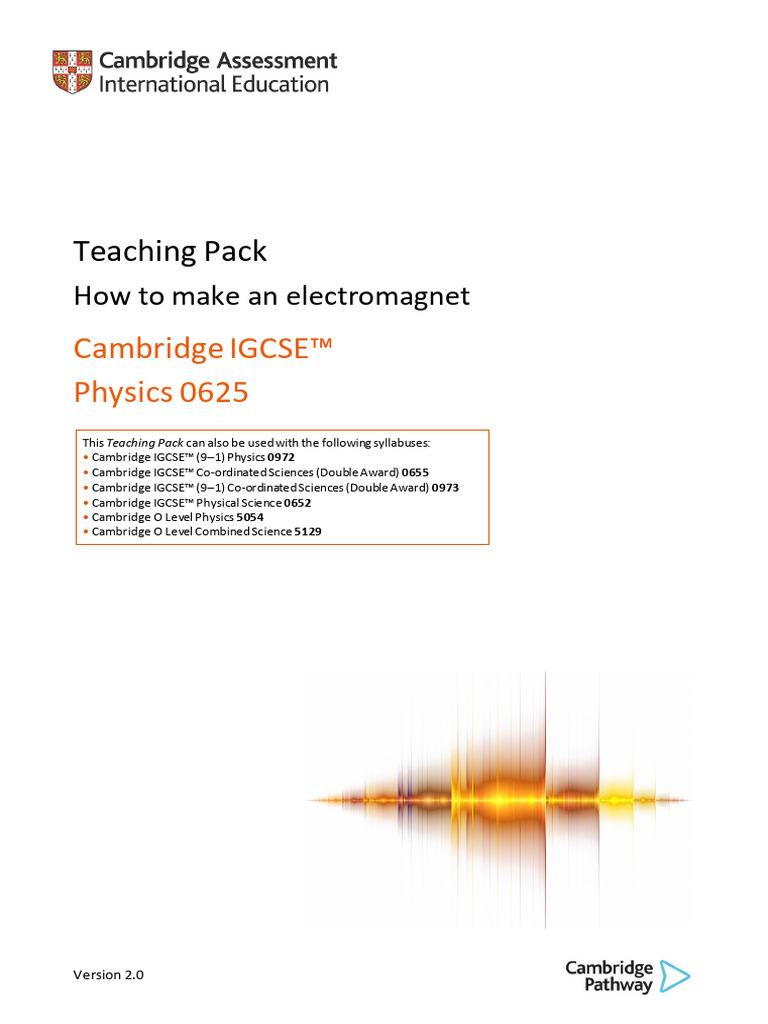 Electromagnet Teaching Pack | PDF | Science & Mathematics | Computers