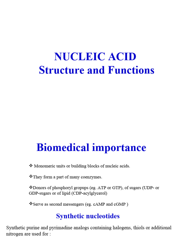 Nucleic Acid Structure and Function | PDF
