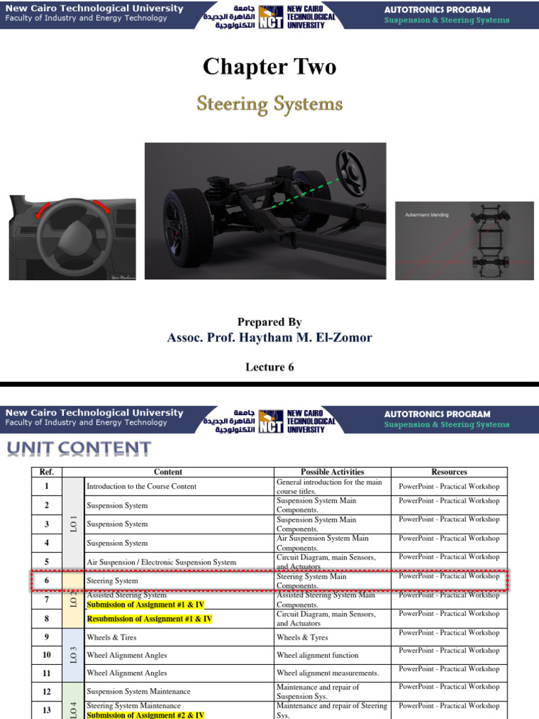 Lec - 6 Steering Systems | PDF | Steering | Manufactured Goods