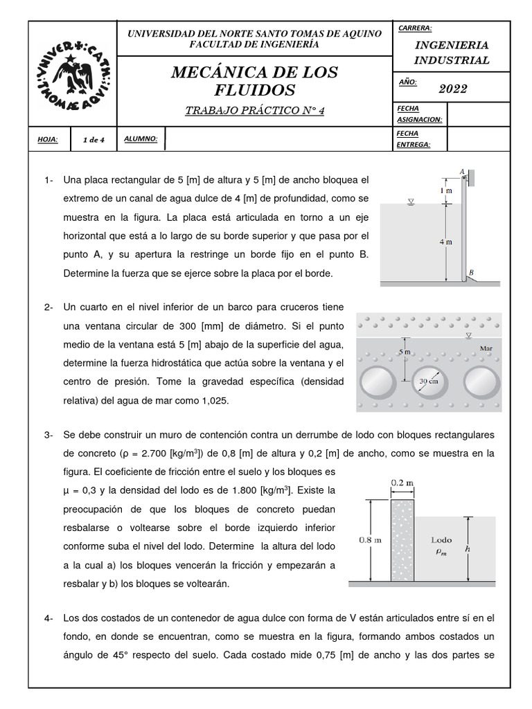 TPN°4 MECANICA | PDF | Agua | Densidad
