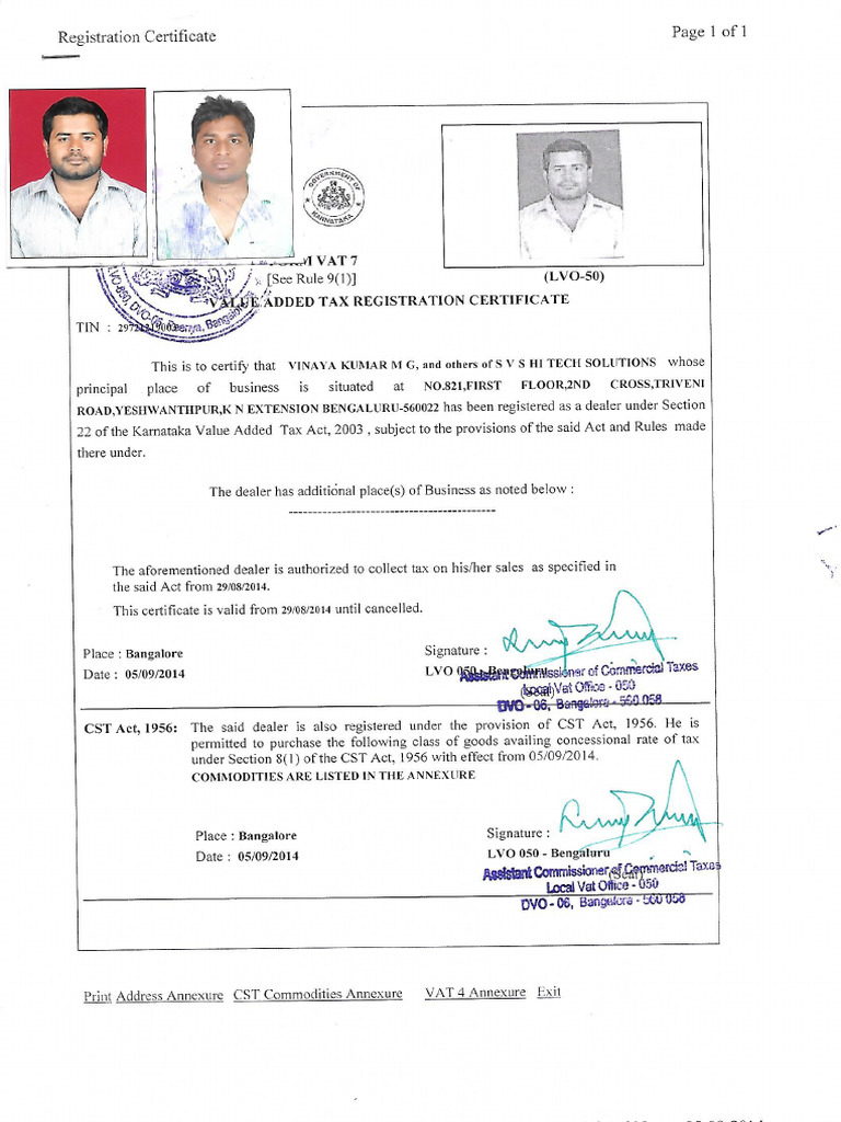 VAT Certificate | PDF