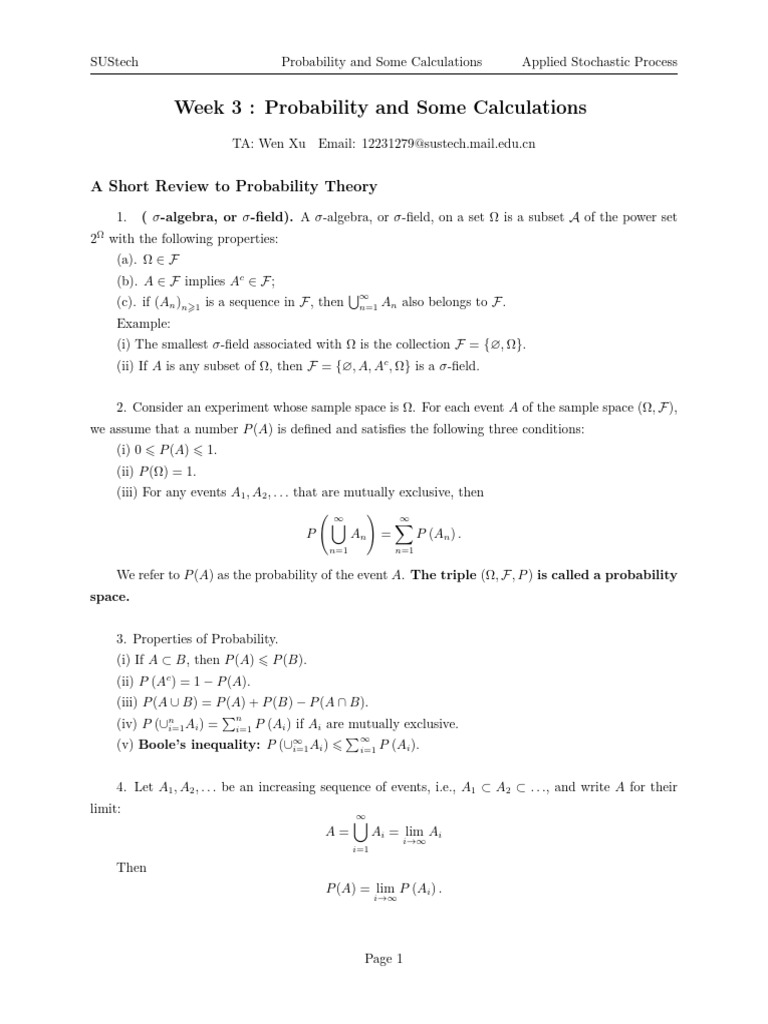 Week 3 | PDF | Random Variable | Probability