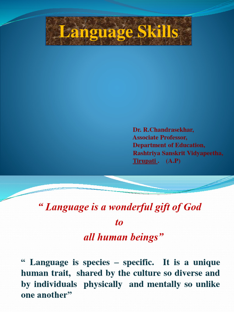 Language Skills English | PDF | Speech | English Language