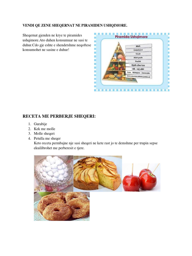 Vendi Qe Zene Sheqernat Ne Piramiden Ushqimore | PDF