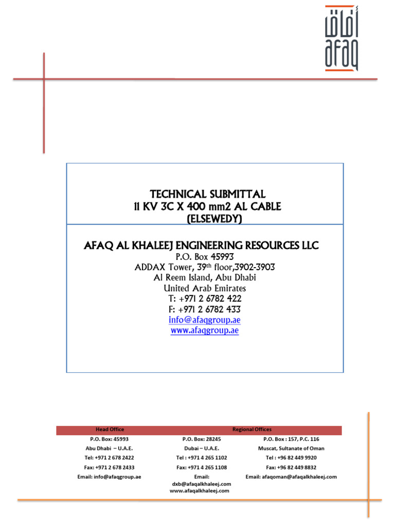 Technical Specifications for MV Cables | PDF | Electrical Wiring ...
