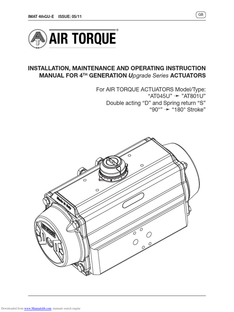 Air Torque Actuator Manual Guide | PDF | Actuator | Valve