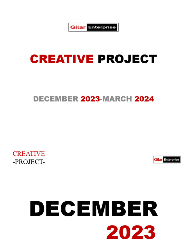 Creative Project Plan: Dec 2023 - Mar 2024 | PDF