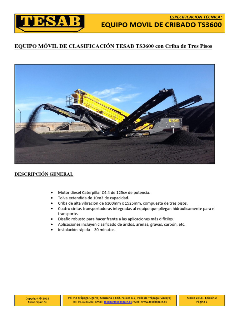 Especificaciones TS3600 | PDF | Vehículos | Vehículo de motor