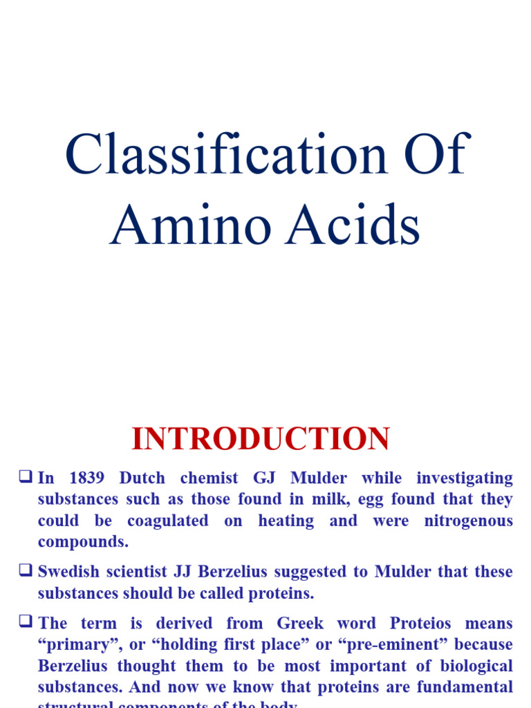 Amino Acid Classification Overview | PDF | Amino Acid | Biosynthesis