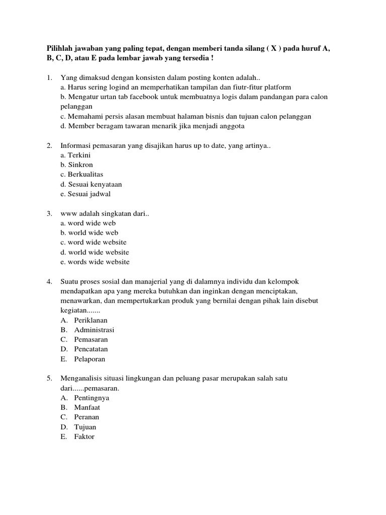 Latihan Soal PKK Xii | PDF