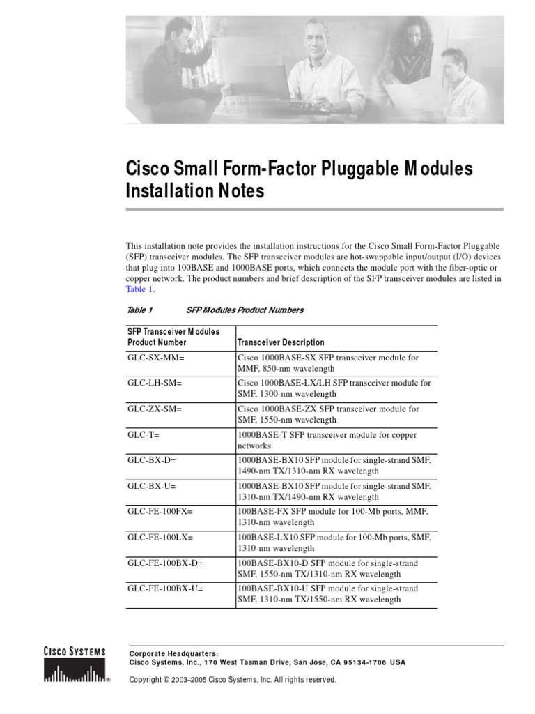 Cisco Glcgbic Inst | PDF | Electrical Connector | Physical Layer Protocols