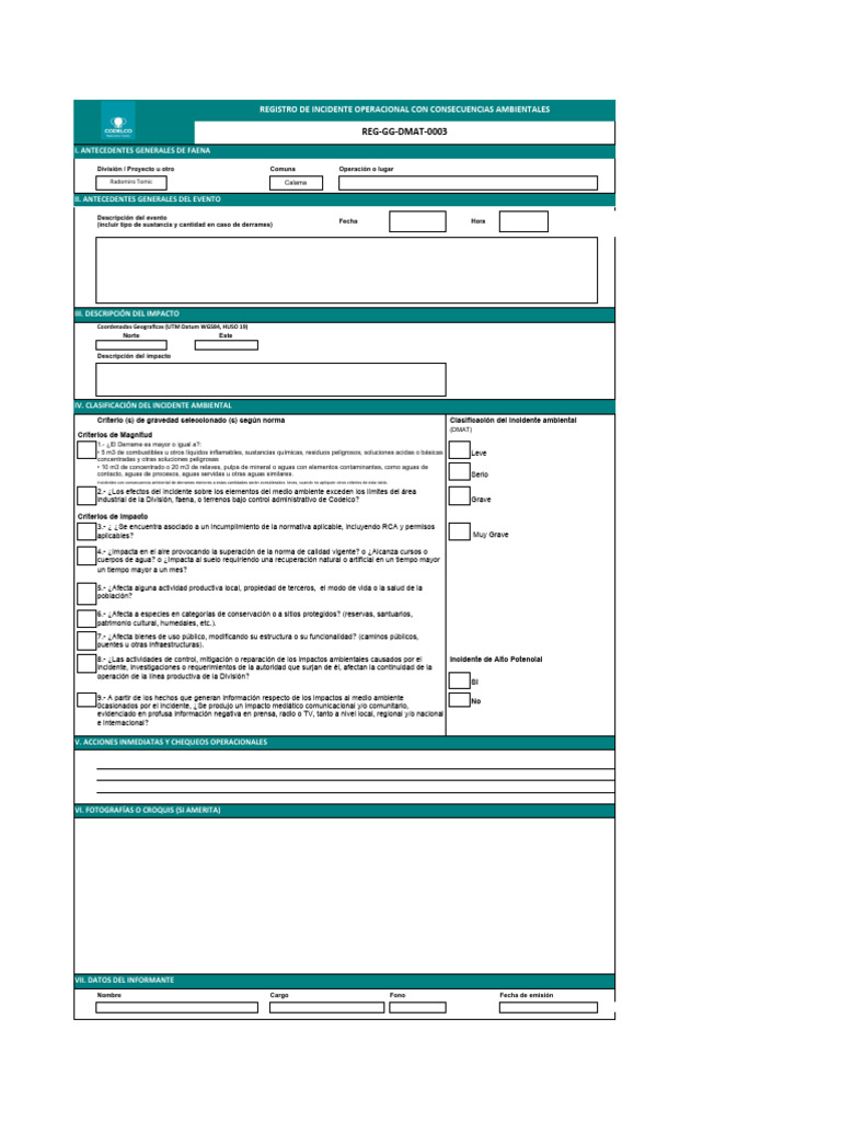 REG-GG-DMAT-0003 - Reporte e Investigación de Incidentes Operacionales ...