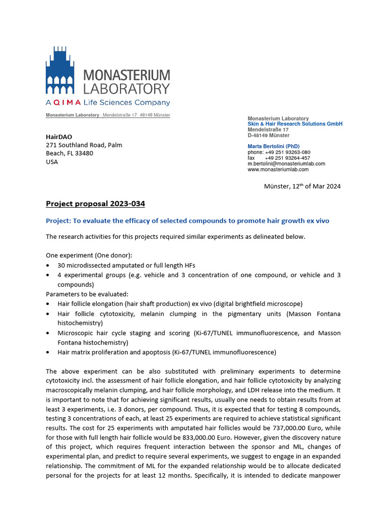 2024-034 HairDAO Expanded Final | PDF | Experiment | Hair