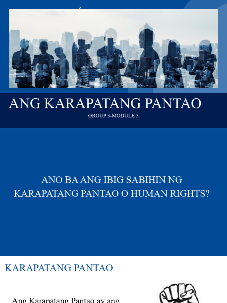 Ang Karapatang Pantao: Group 3-Module 3 | PDF