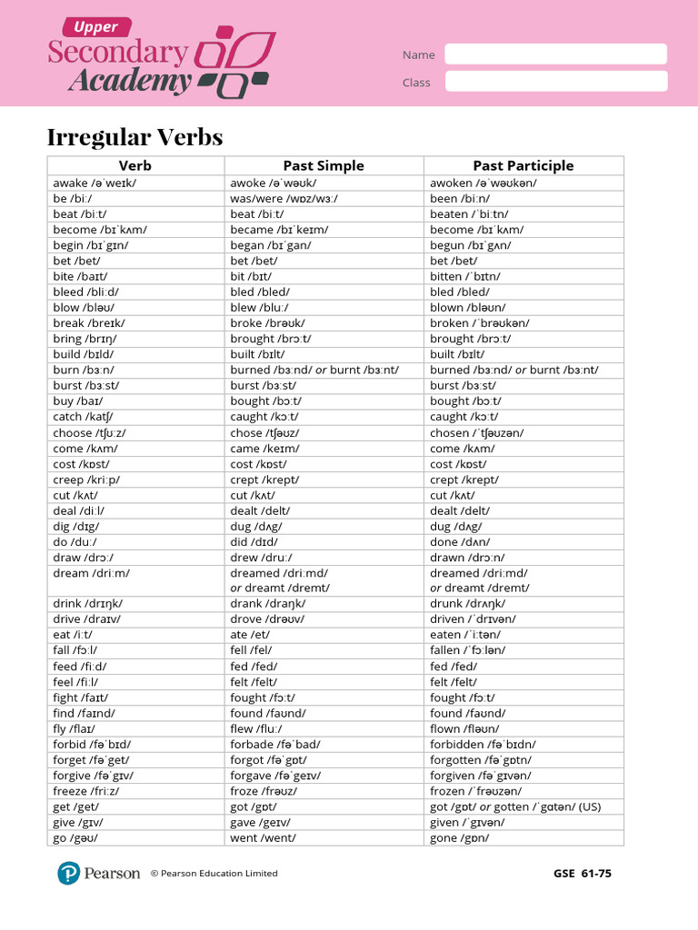 Irregular Verbs List FULL | PDF | Semantic Units | English Grammar