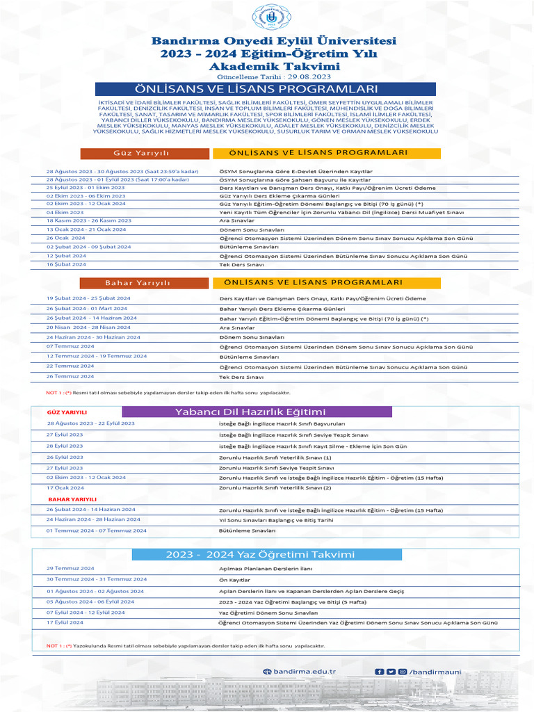 Lisans - Onlisanss - Akademik - Takvim - Ogr - 2023 - 2024 - 29 - 08 ...