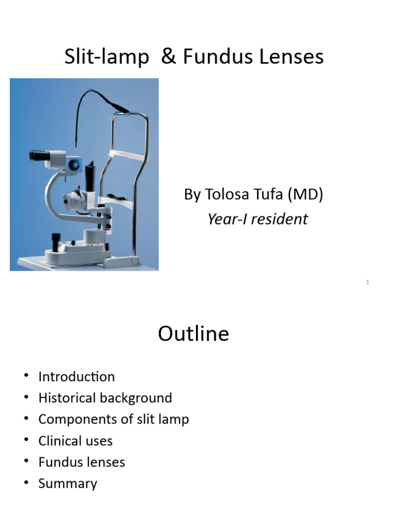 Slit-Lamp and Fundus Lens Overview | PDF