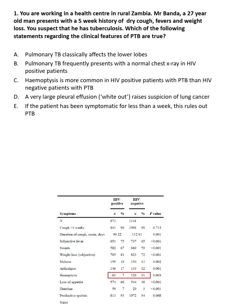 COHEN TB SLIDES - Tutorial 8 - Tuberculosis Revision | PDF | Tuberculosis | Epidemiology