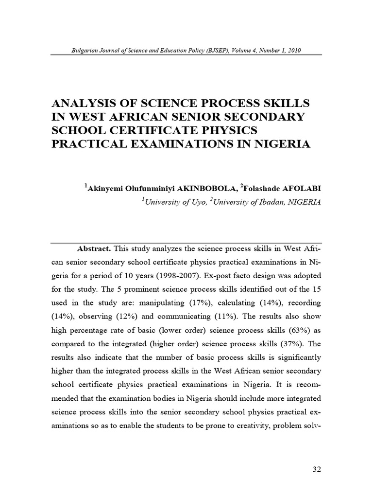Analysis of Science Process Skills | PDF | Science | Cognition