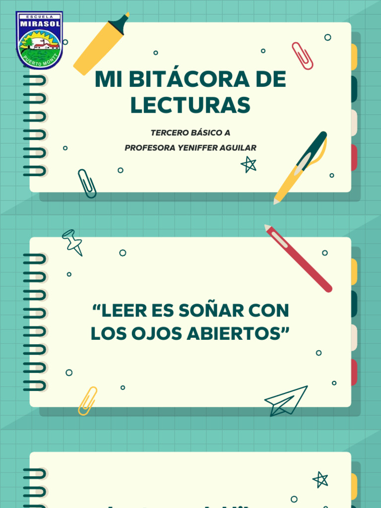 Bitácora de Lecturas Abril 3° Básico | PDF