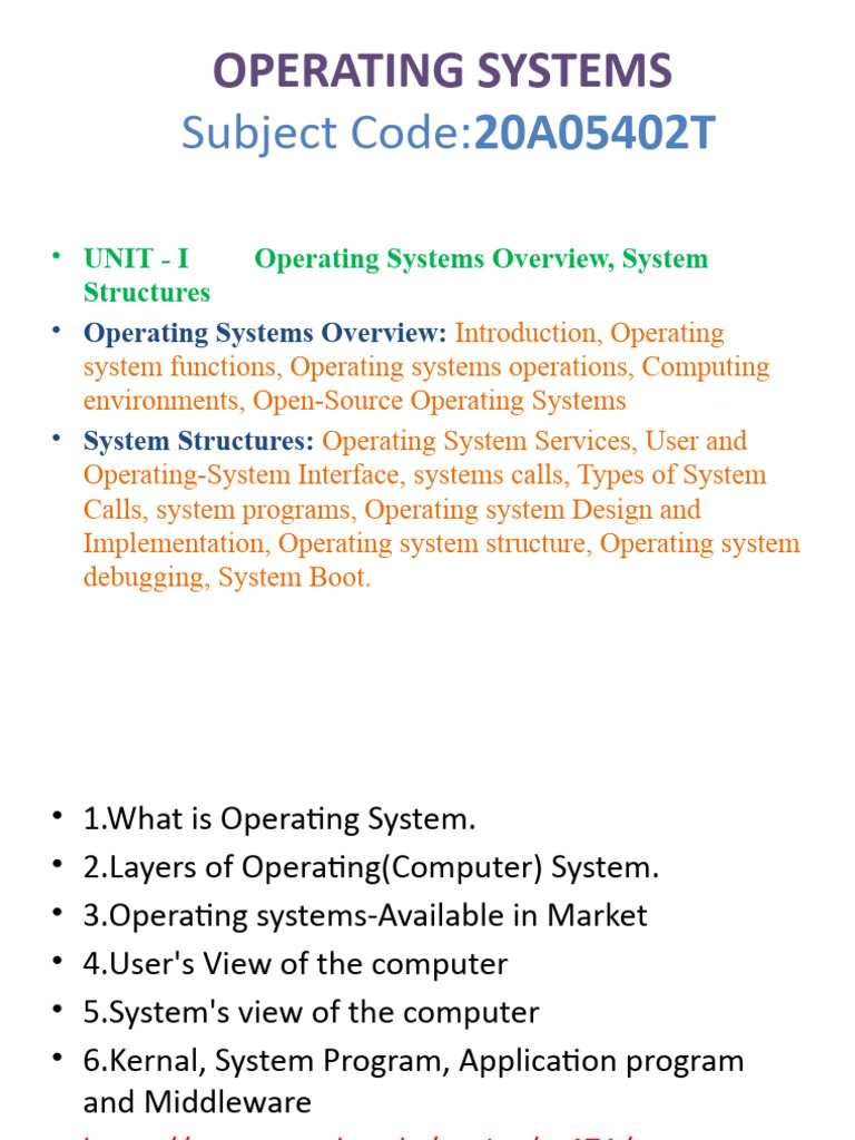 Os Unit-I | Download Free PDF | Operating System | Linux