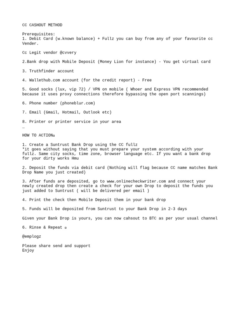 CC Cashout Method | PDF