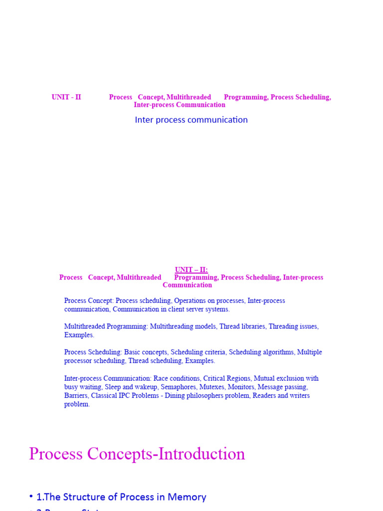 Os Unit-2 IPC | PDF | Process (Computing) | Scheduling (Computing)