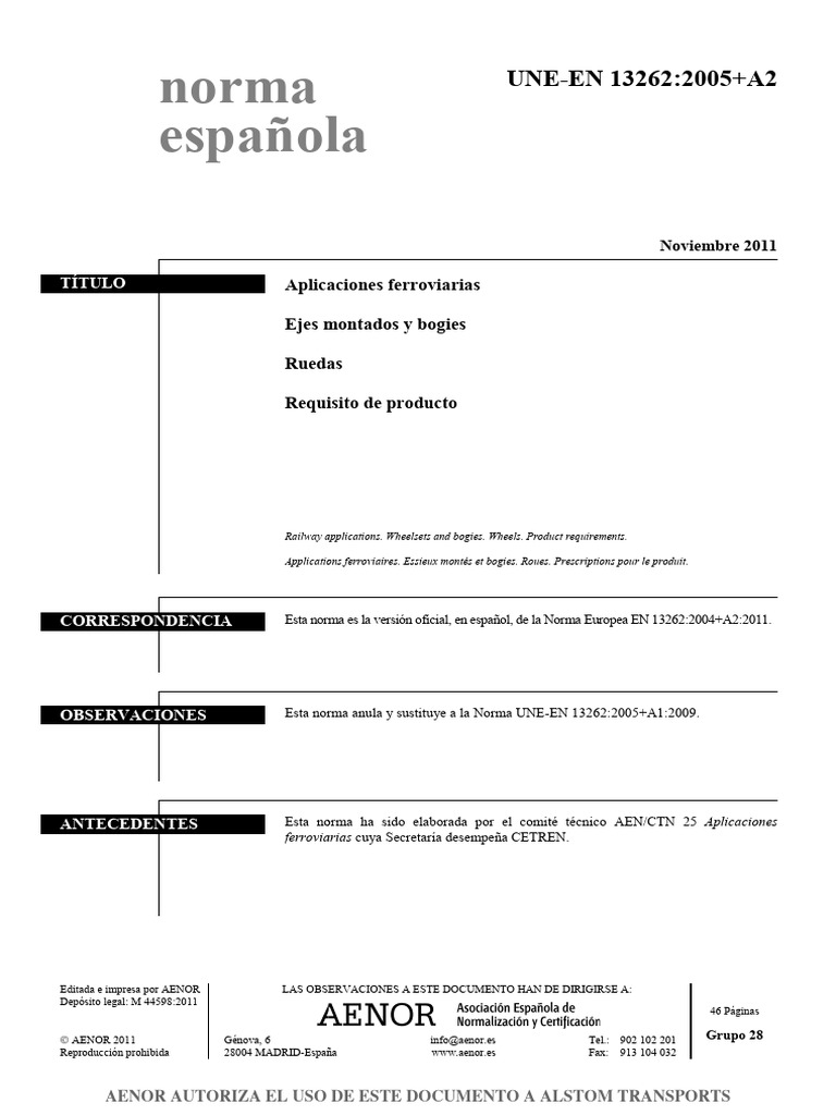 En 13262-2005+a2 | PDF | Tecnología