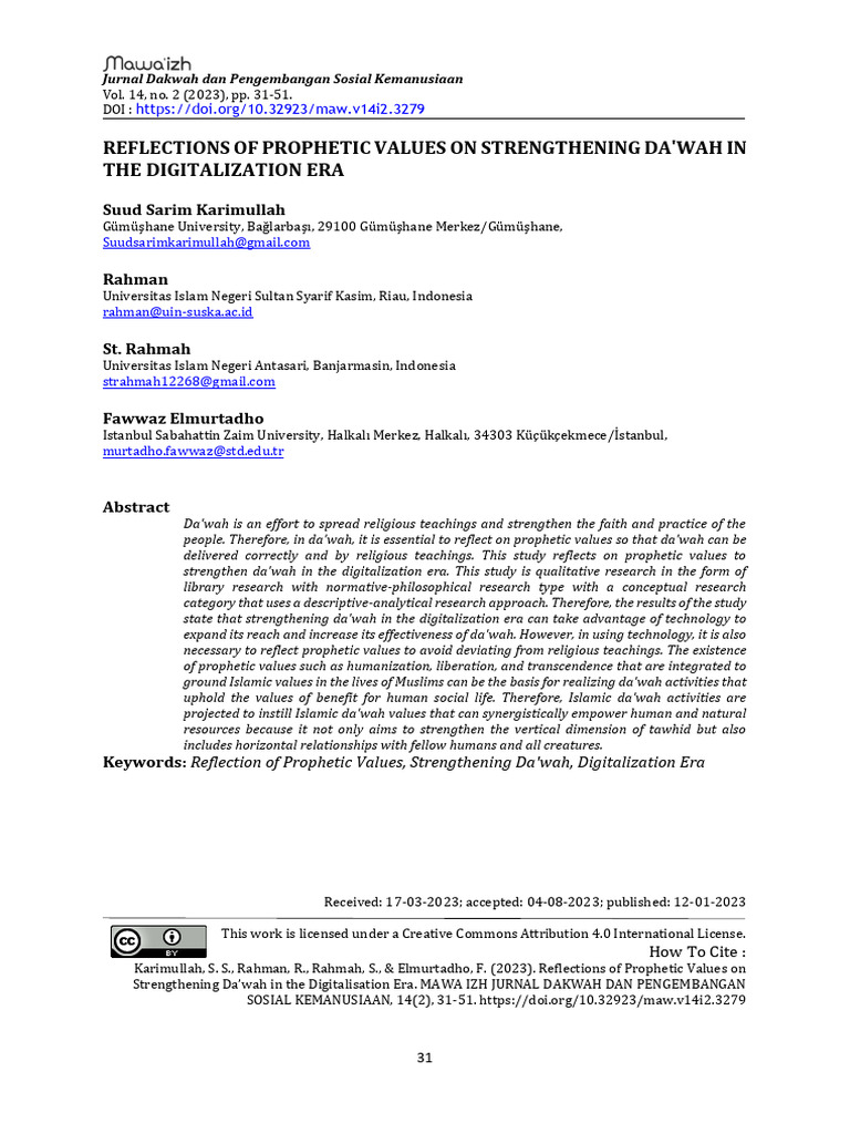 Reflections of Prophetic Values On Strengthening D | PDF | Humanism ...