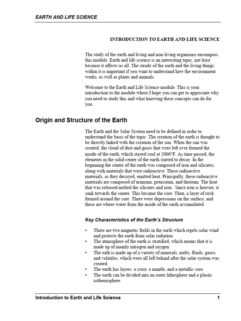 BP004 - Earth and Life Science | PDF | Rock (Geology) | Earth Sciences