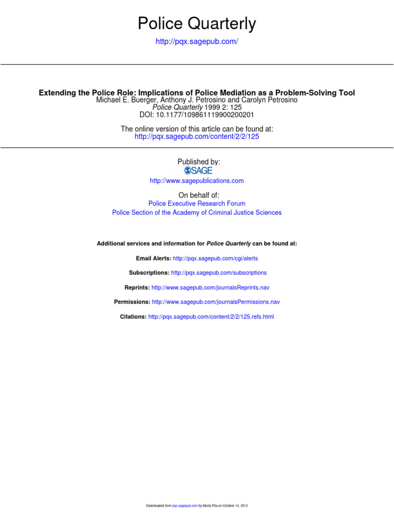 Police Mediation in Community Policing | PDF
