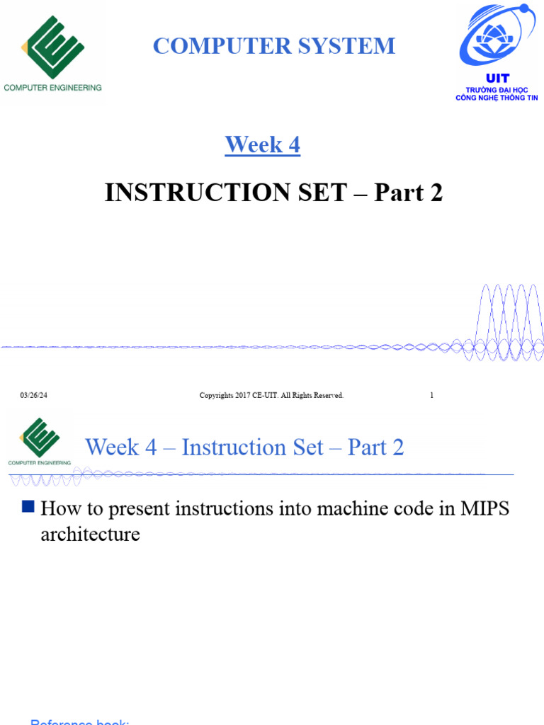 Week4 - Instruction Set - Part 2 | PDF | Integrated Circuit | Computer Hardware