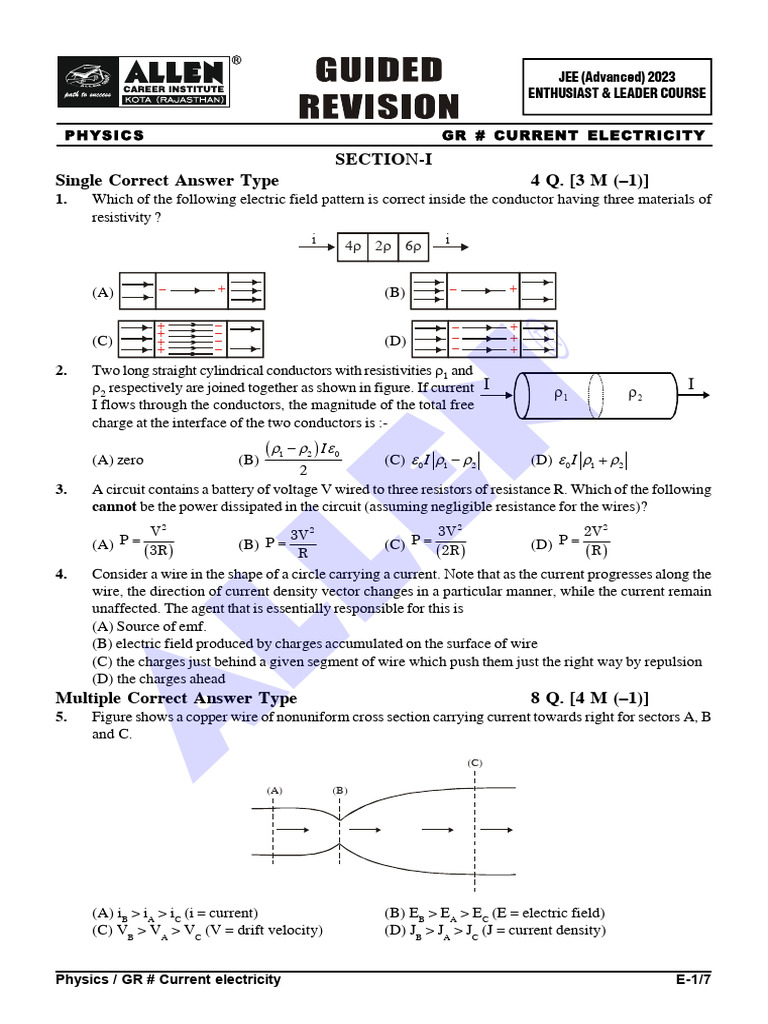 Current Electricity | PDF