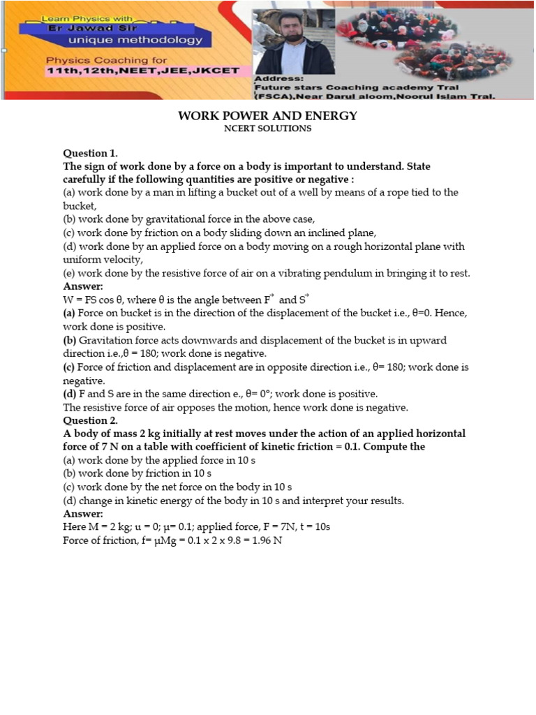 Work Power and Energy | PDF | Force | Collision