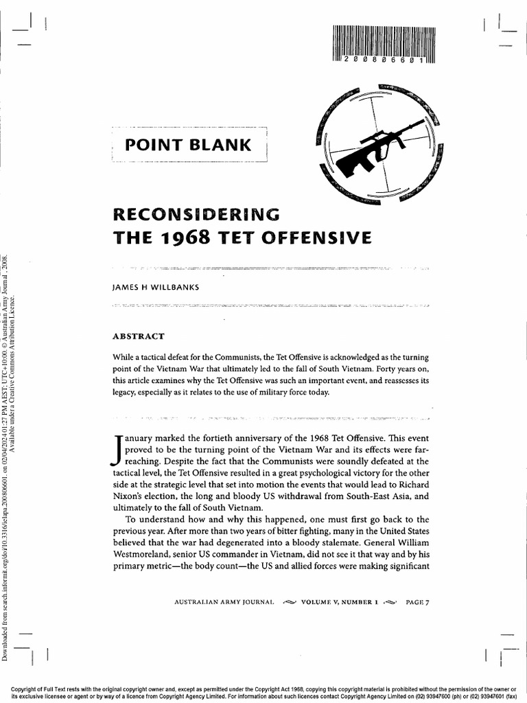 Reconsidering The 1968 Tet Offensive | PDF | Tet Offensive | Battle Of Khe Sanh
