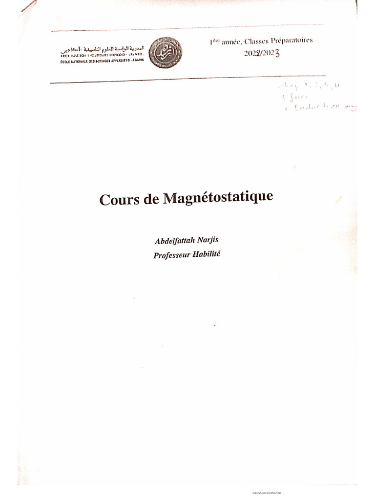 Cours Magnétostatique | PDF