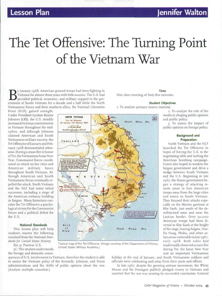 The Turning Point of The Vietnam War | PDF | Tet Offensive | Viet Cong The Turning Point of The Vietnam War | PDF | Tet Offensive | Viet Cong
