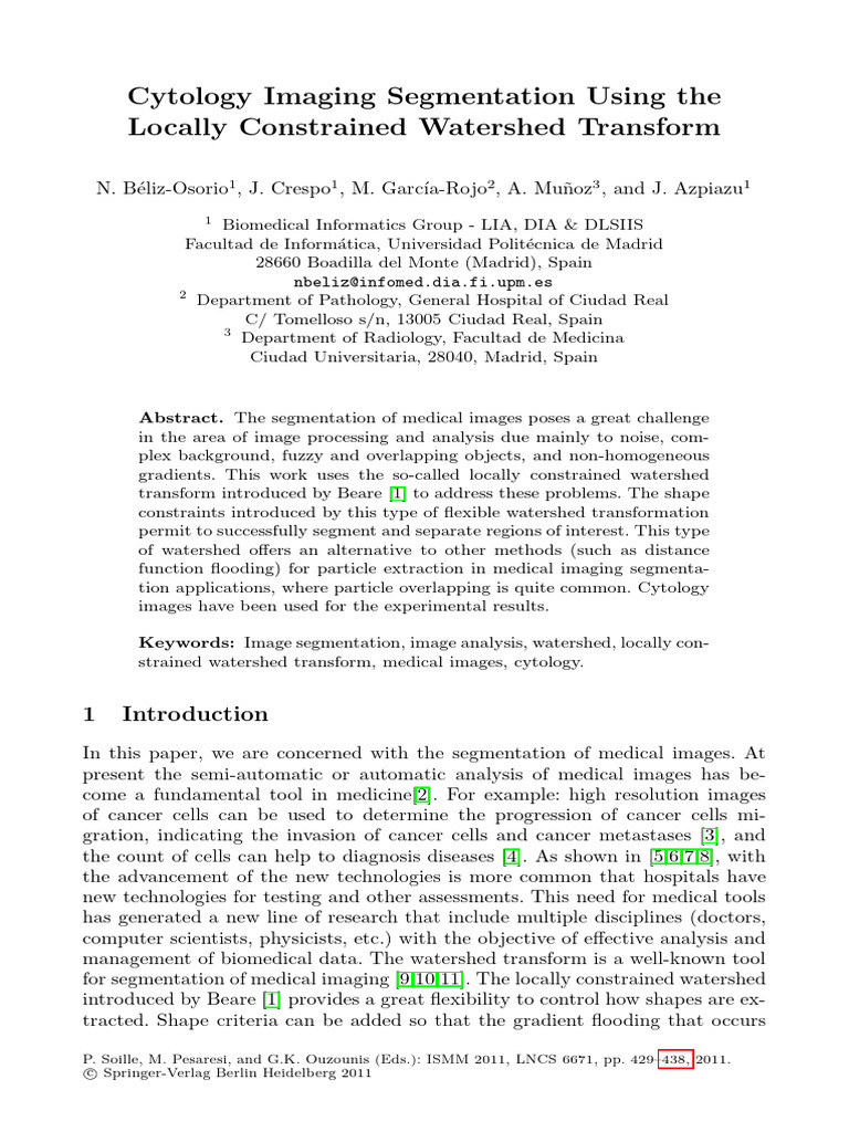 Cytology Imaging Segmentation Using The | PDF | Cytopathology | Cancer