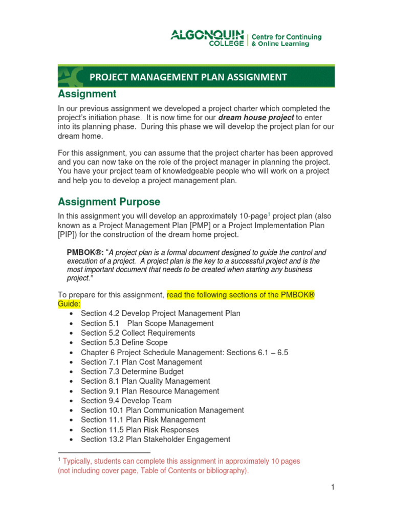 Project Plan Assignment | PDF | Project Management | Risk