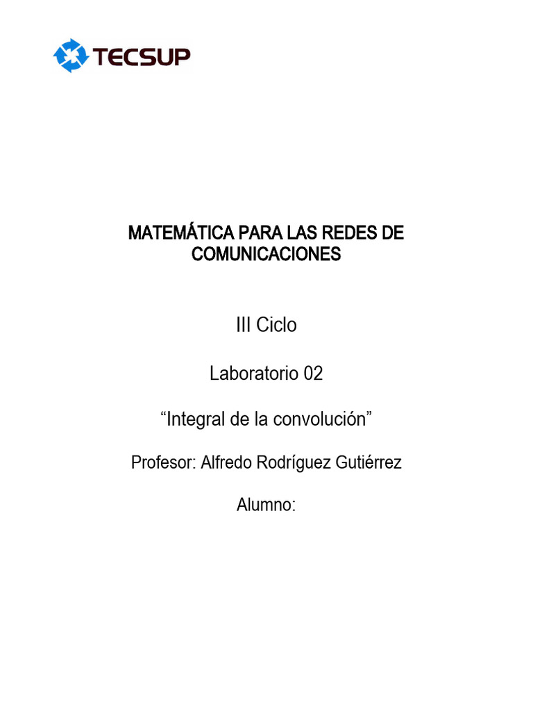 S2 Brayan Romero ACT02 Integral de La Convolución | PDF | Circunvolución | Integral