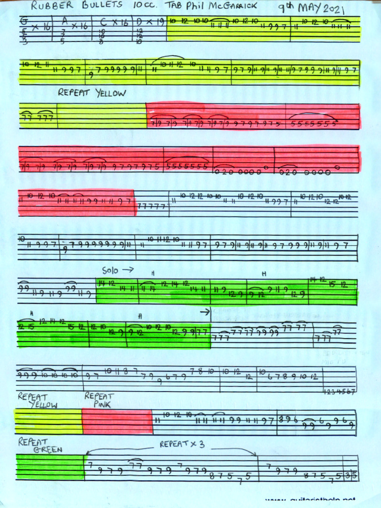 Rubber Bullets Tab | PDF